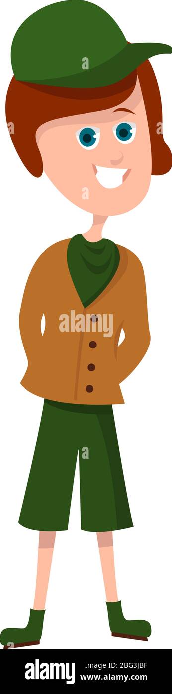 Vector illustration boy scout cartoon hi-res stock photography and ...