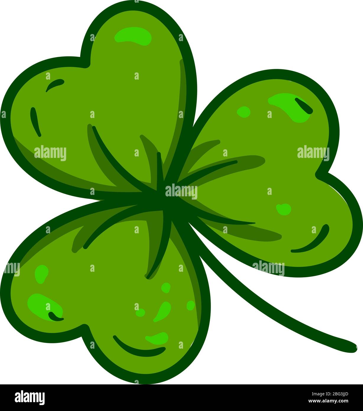 Cartoon clover, illustration, vector on white background Stock Vector ...