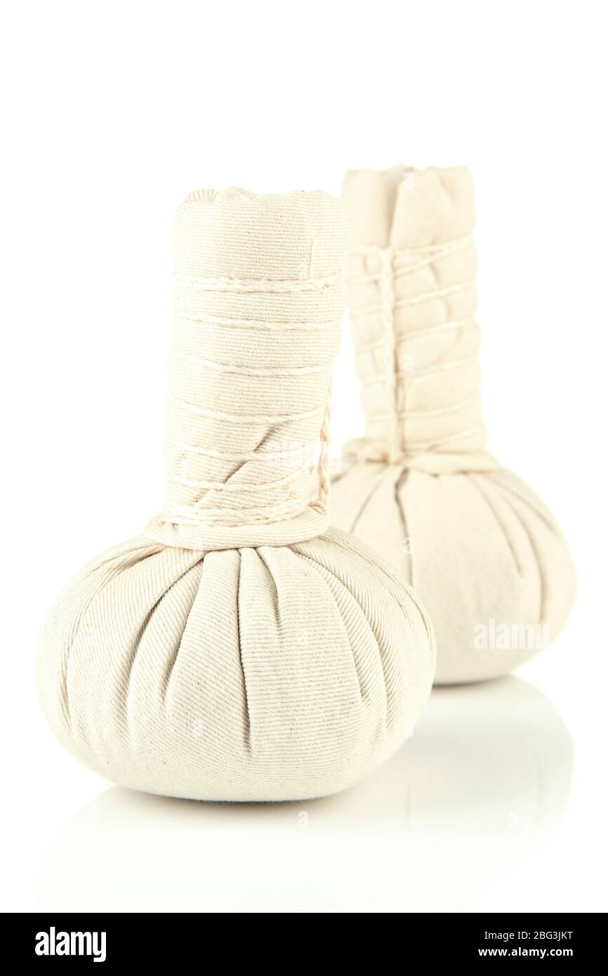 Textile massage spa equipment isolated on white background Stock Photo ...