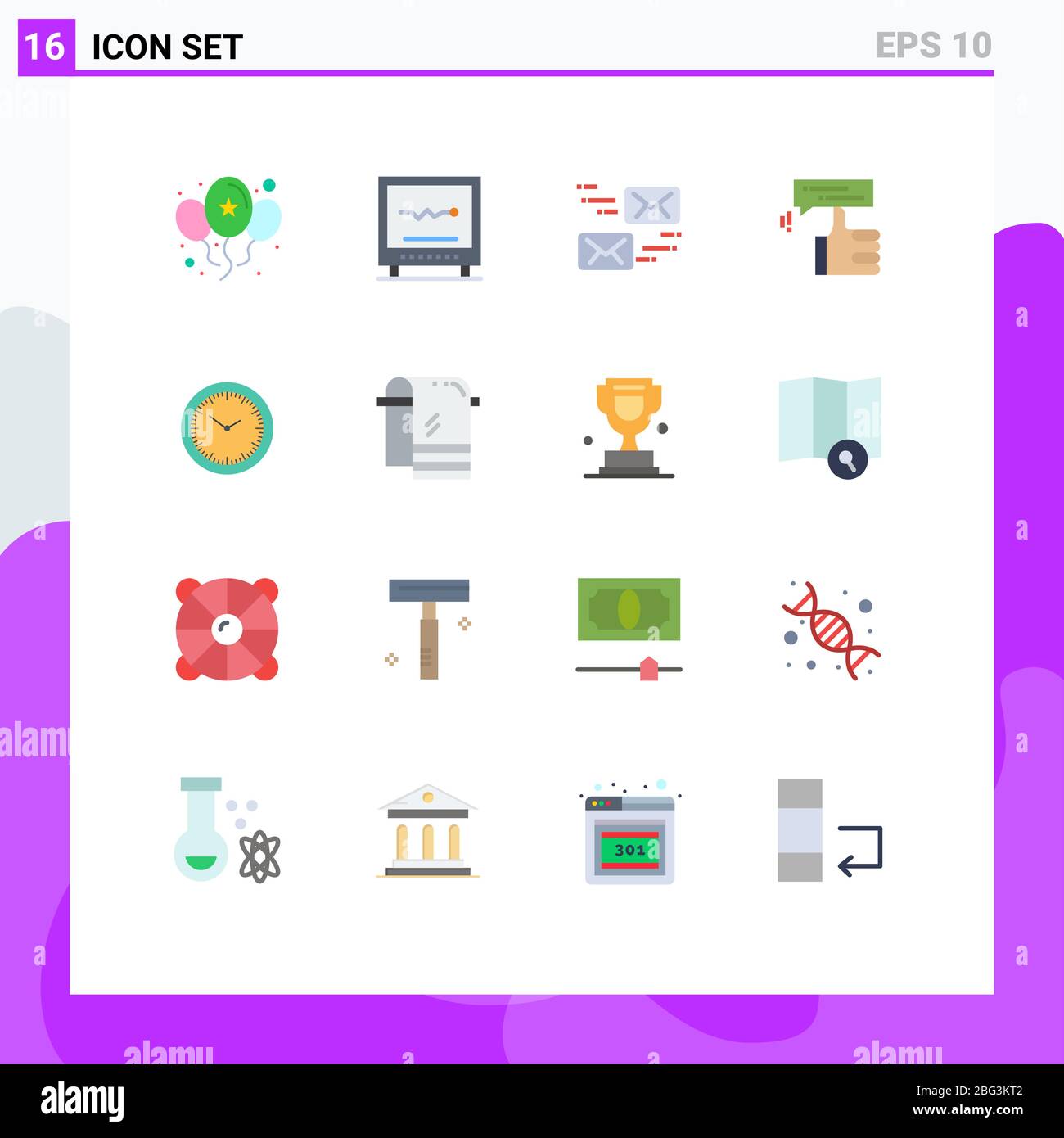Universal Icon Symbols Group of 16 Modern Flat Colors of thumb, like ...