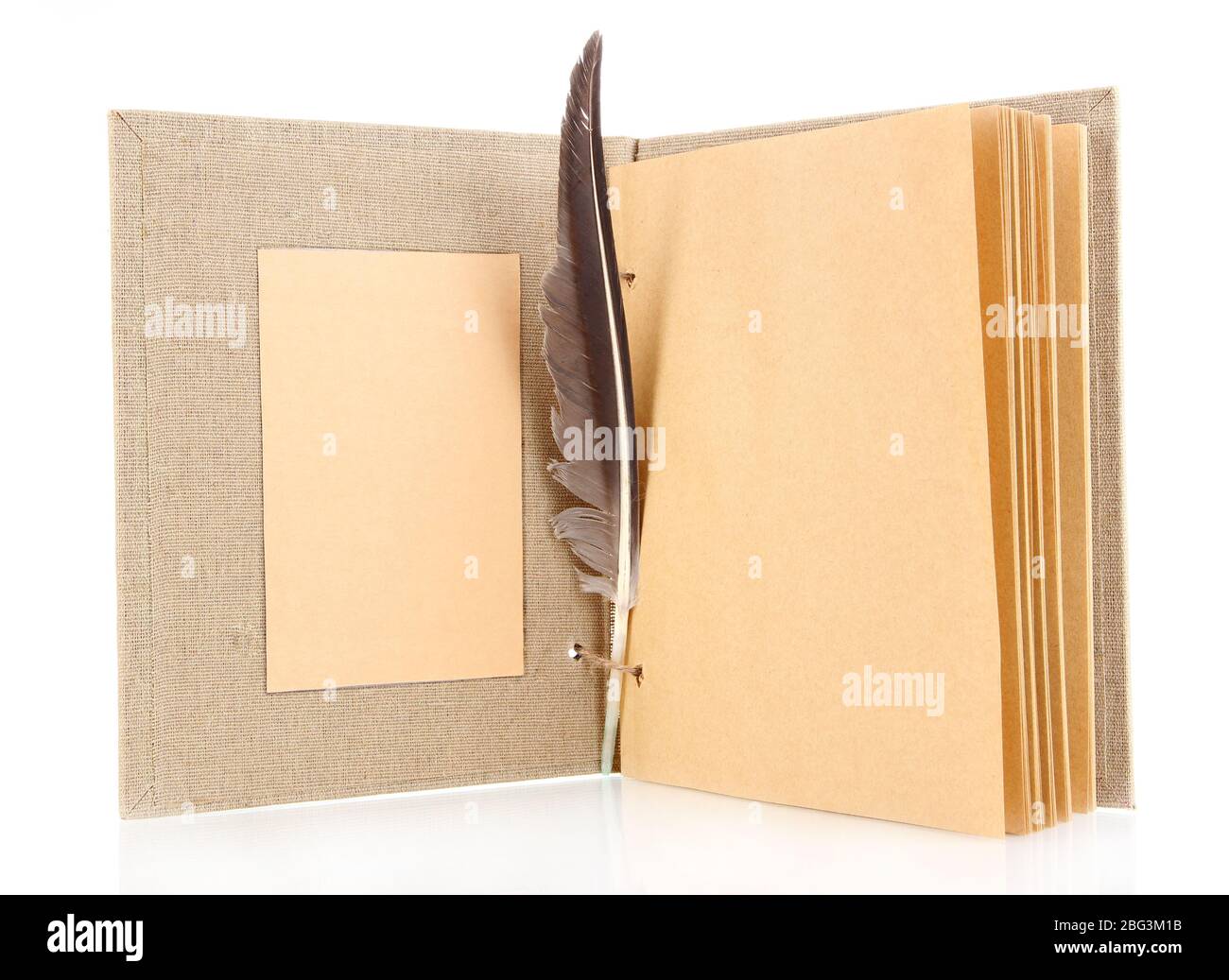 Beautiful old notebook isolated on white Stock Photo - Alamy