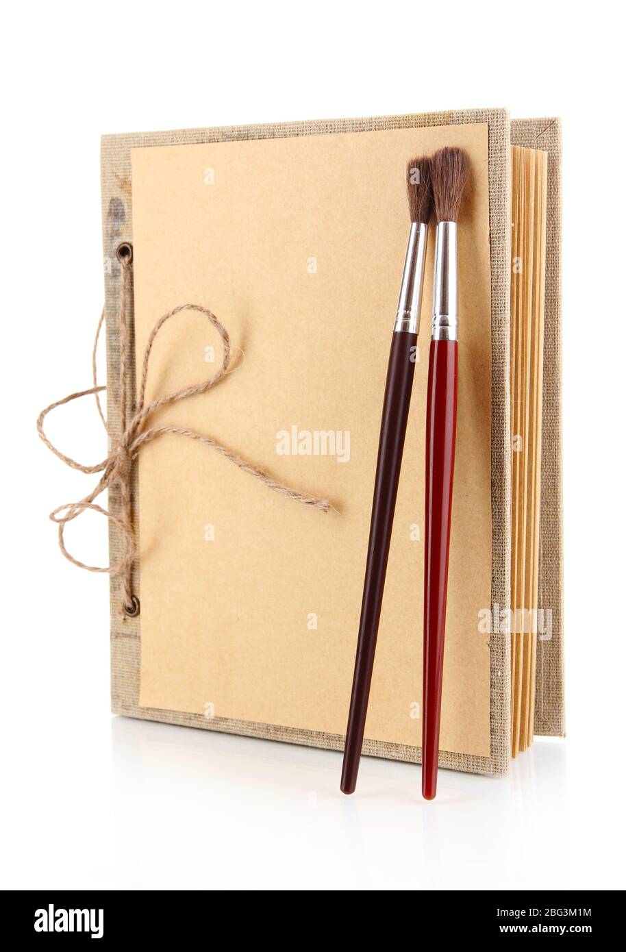 Beautiful old notebook isolated on white Stock Photo - Alamy