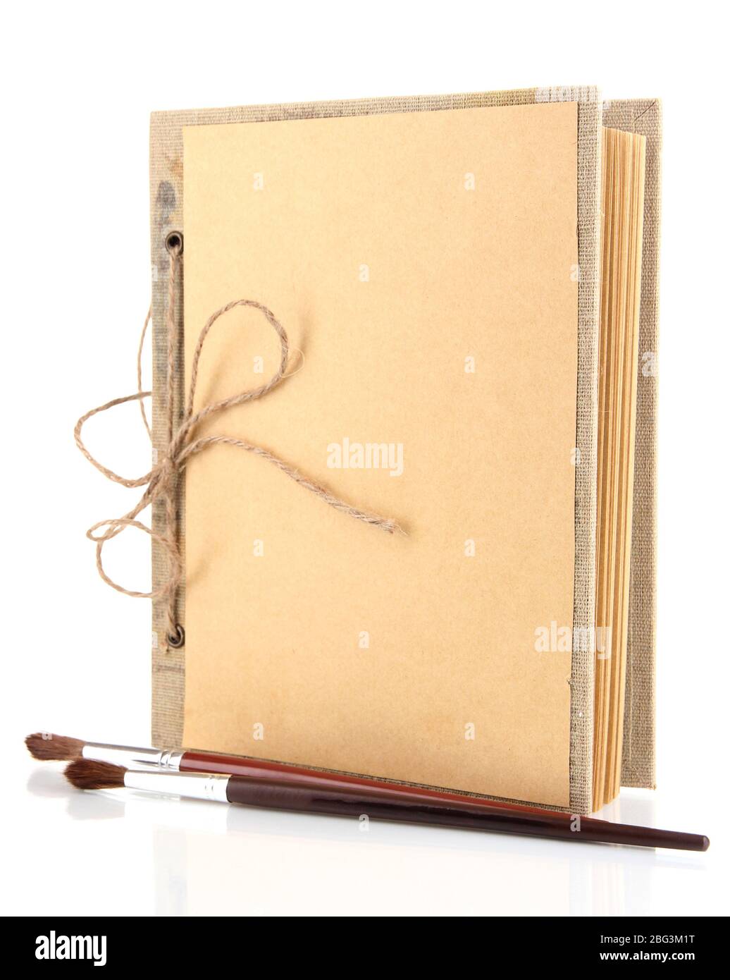 Beautiful old notebook isolated on white Stock Photo - Alamy