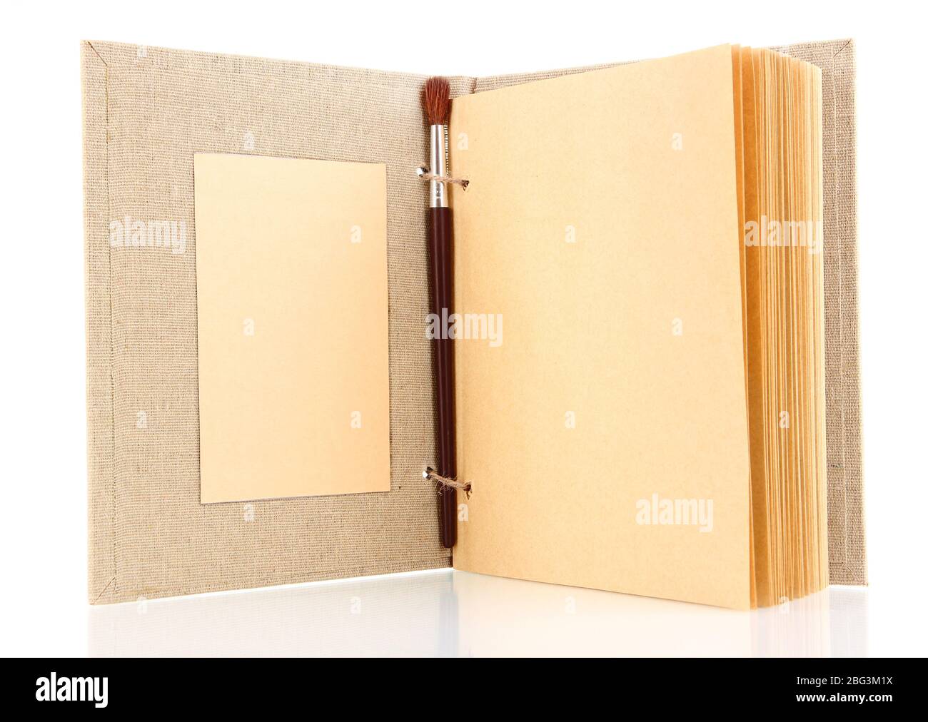 Beautiful old notebook isolated on white Stock Photo - Alamy