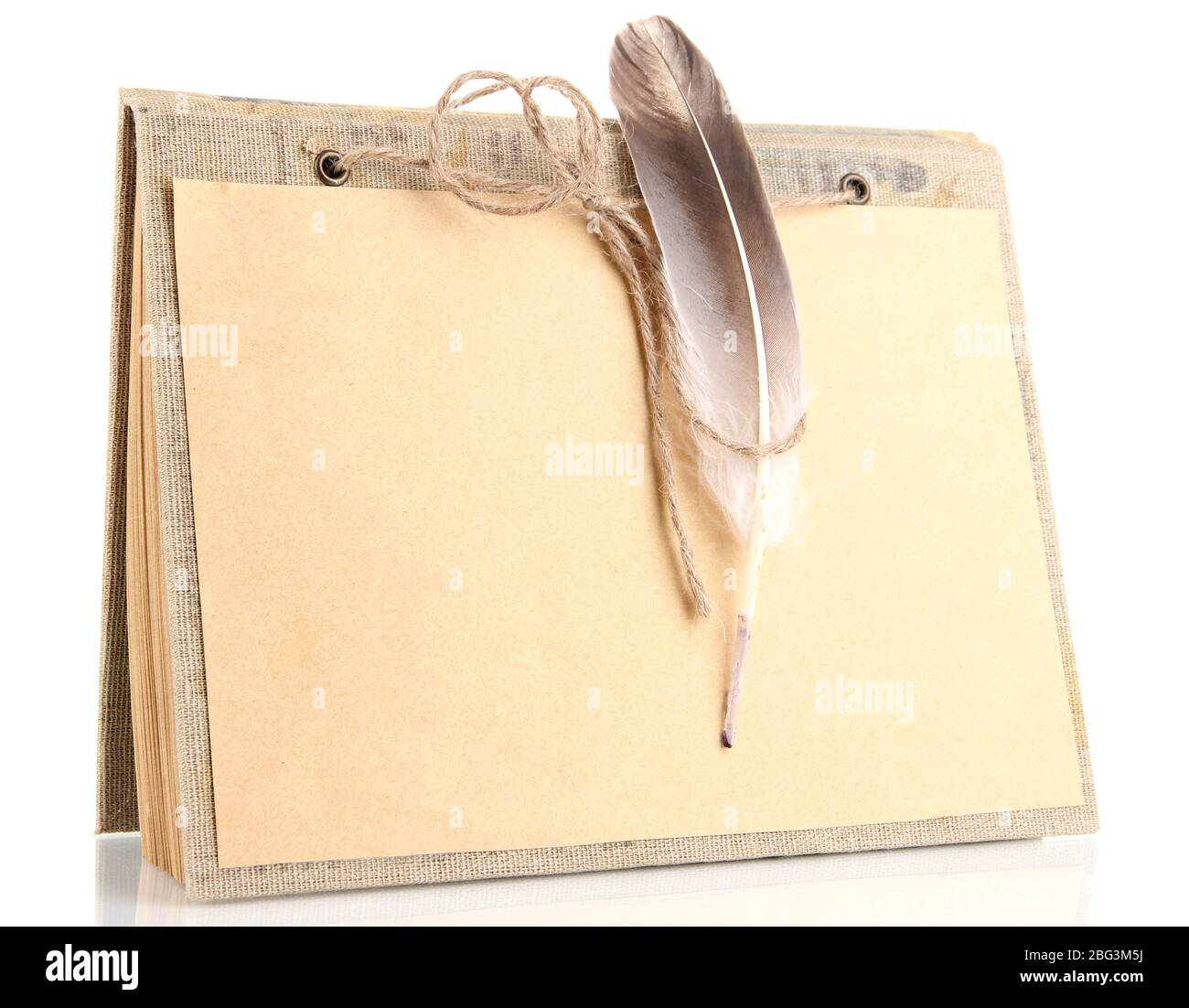 Beautiful old notebook isolated on white Stock Photo - Alamy