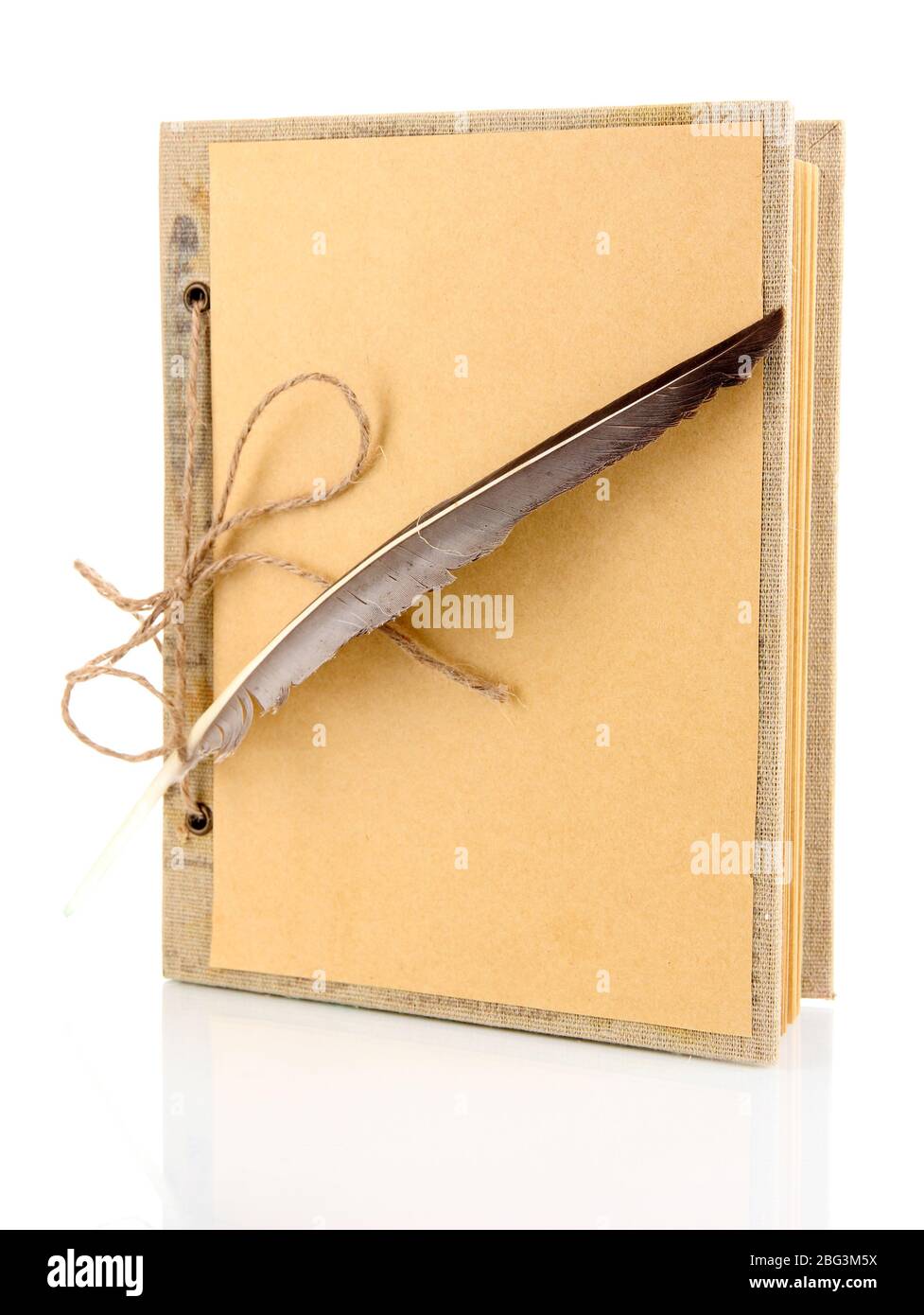 Beautiful old notebook isolated on white Stock Photo - Alamy