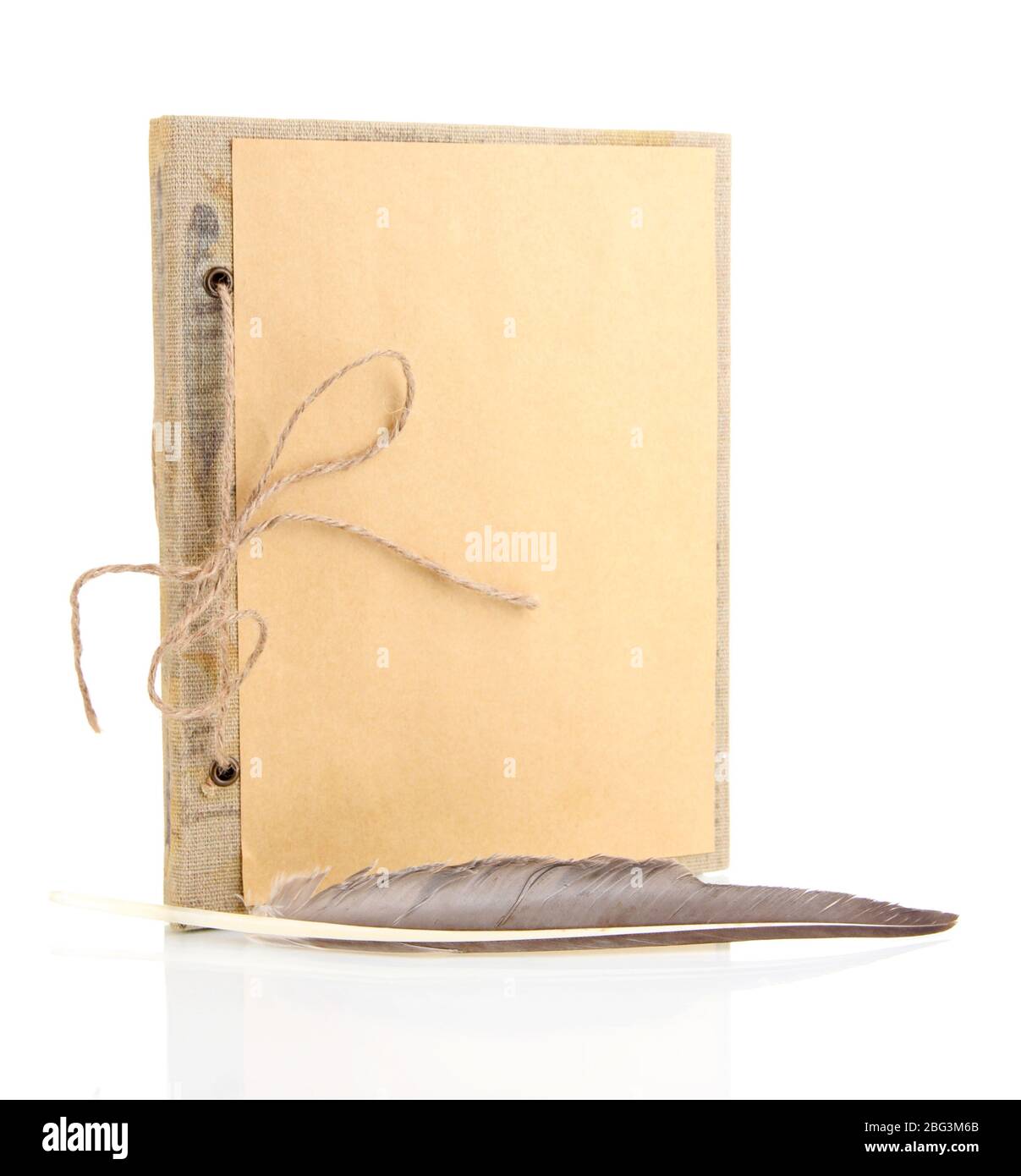 Beautiful old notebook isolated on white Stock Photo - Alamy