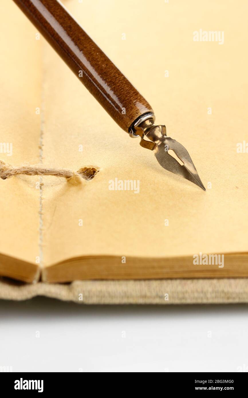 Beautiful old notebook close up Stock Photo - Alamy