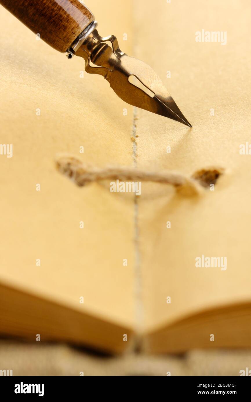Beautiful old notebook close up Stock Photo - Alamy