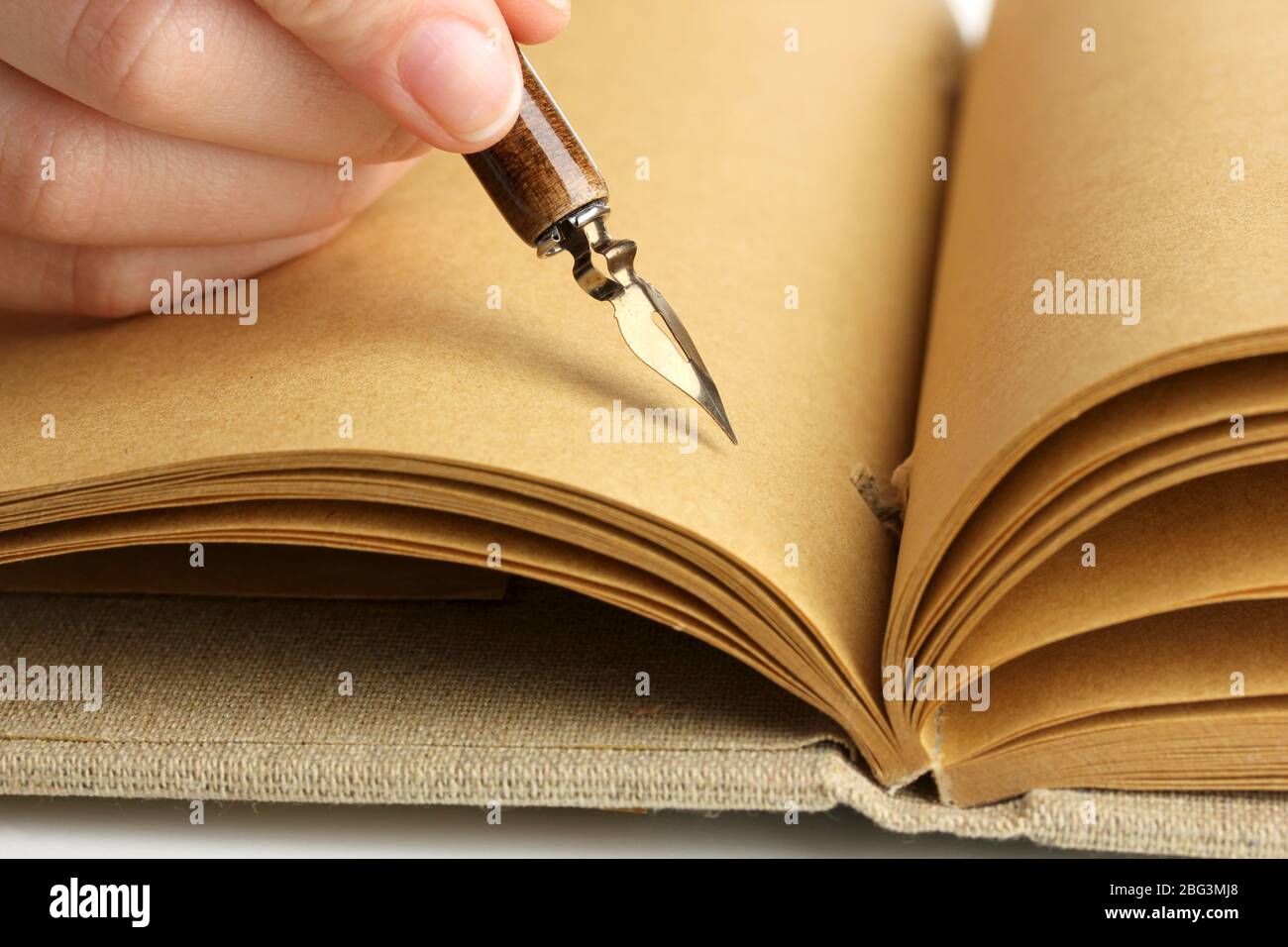 Beautiful old notebook close up Stock Photo - Alamy