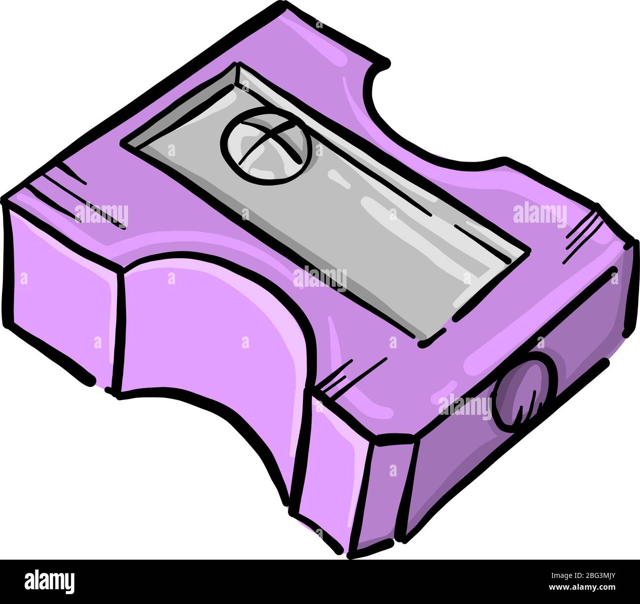 Purple sharpener, illustration, vector on white background Stock Vector ...