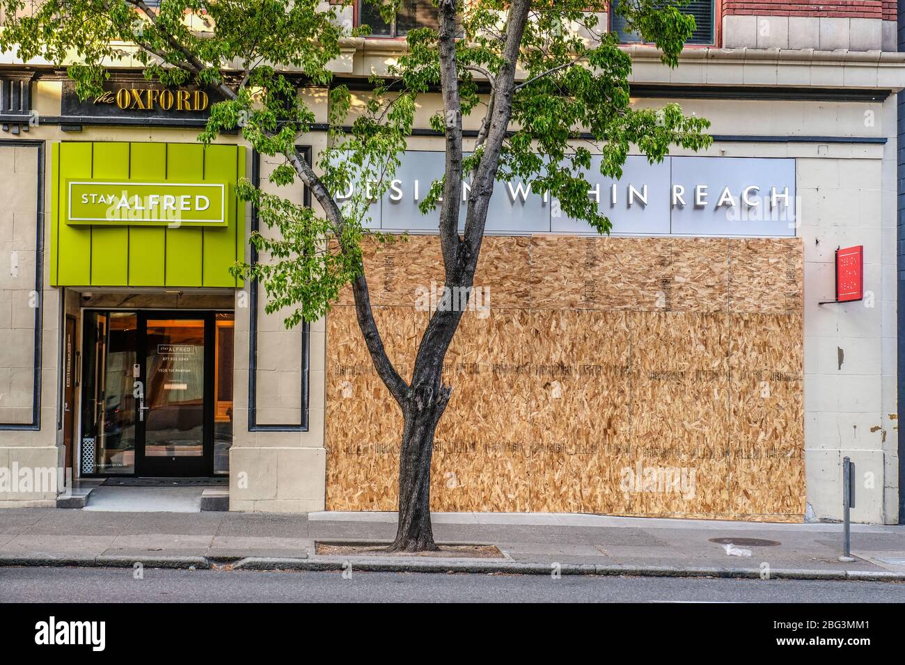 Empty street in downtown Seattle due to Coronavirus Stay at Home order ...