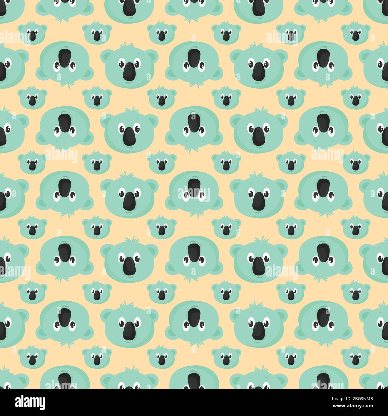 Koala head pattern, illustration, vector on white background Stock ...
