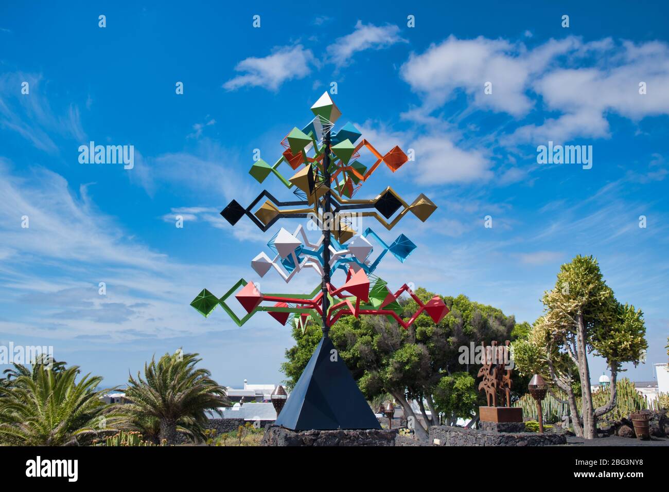 Lanzarote / Spain - May 15, 2016: a colourful sculpture, Cesar Manrique ...