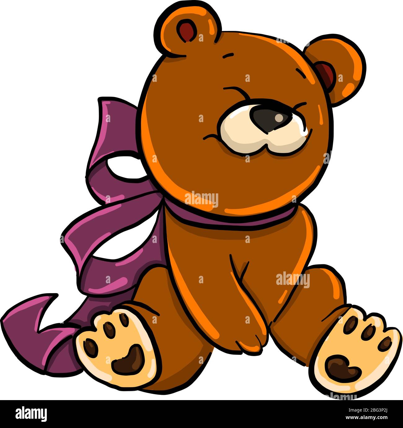 Cute teddy bear, illustration, vector on white background Stock Vector ...