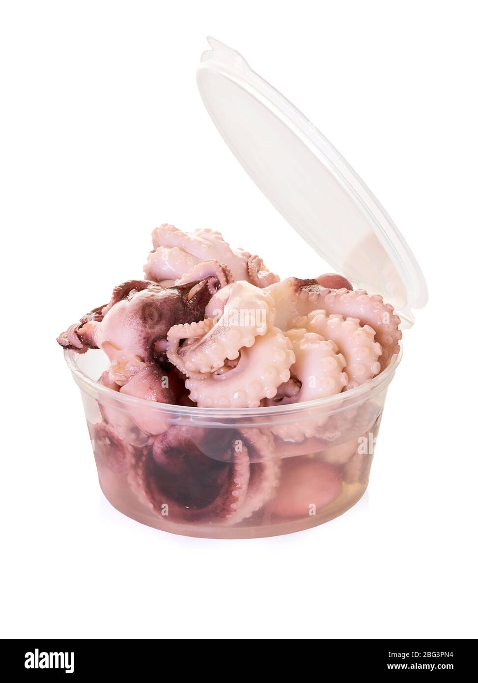 octopus in packing on a white isolated background with clipping path ...