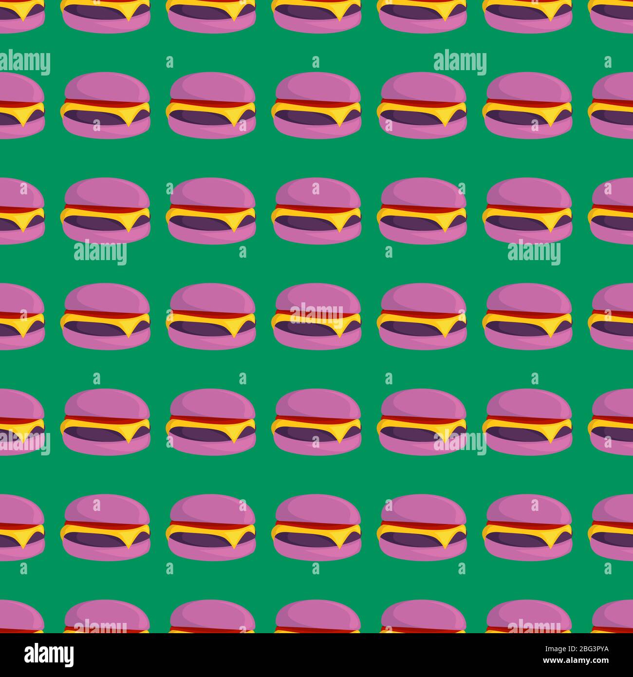 Burgers pattern, illustration, vector on white background Stock Vector ...