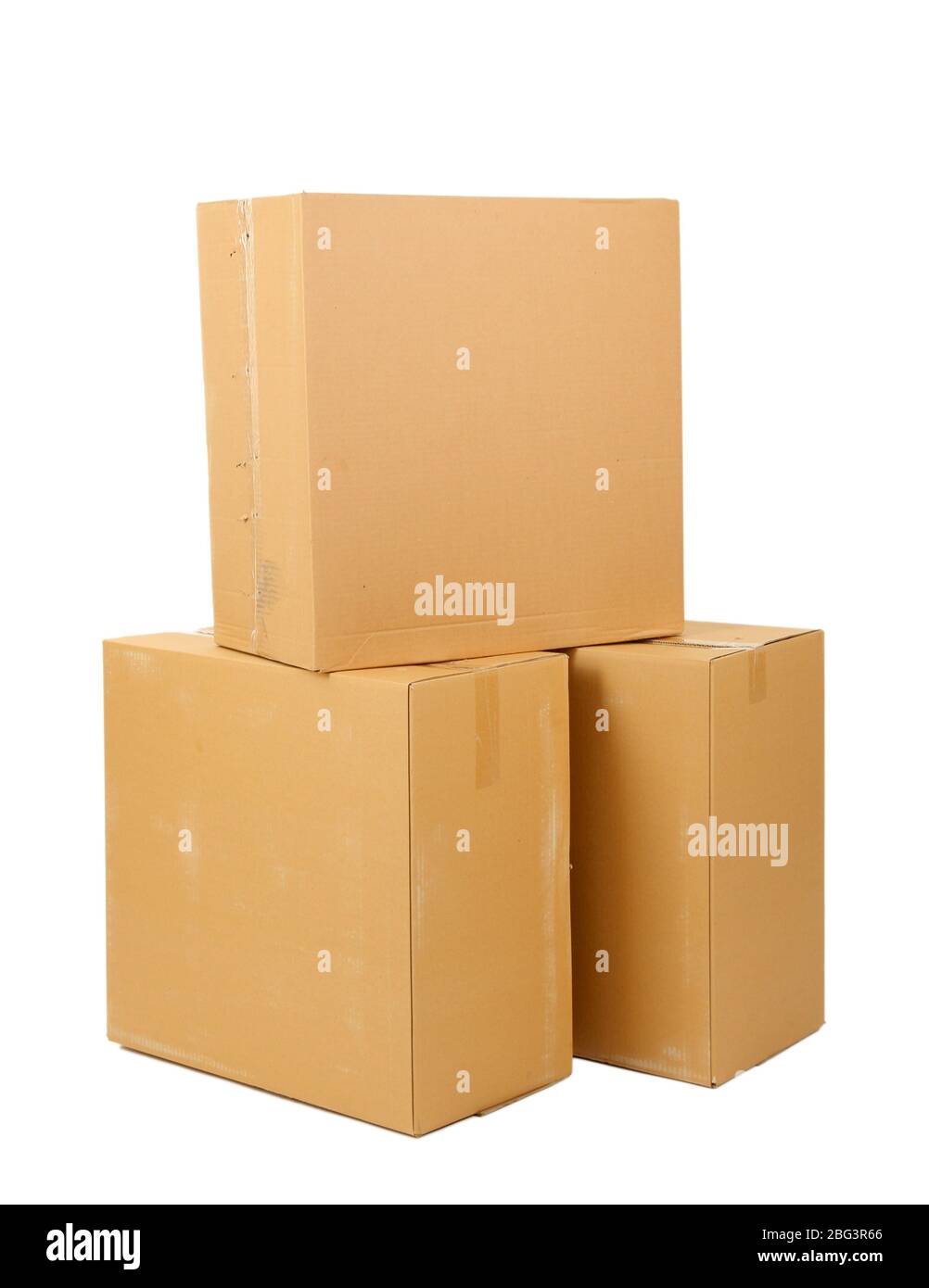 Different cardboard boxes isolated on white Stock Photo - Alamy