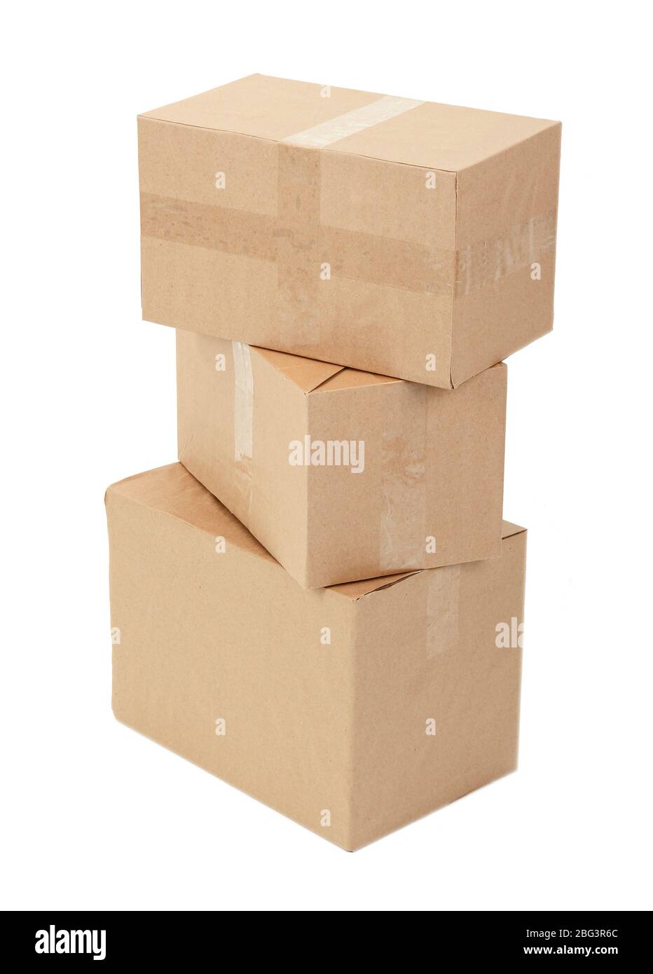 Different cardboard boxes isolated on white Stock Photo - Alamy