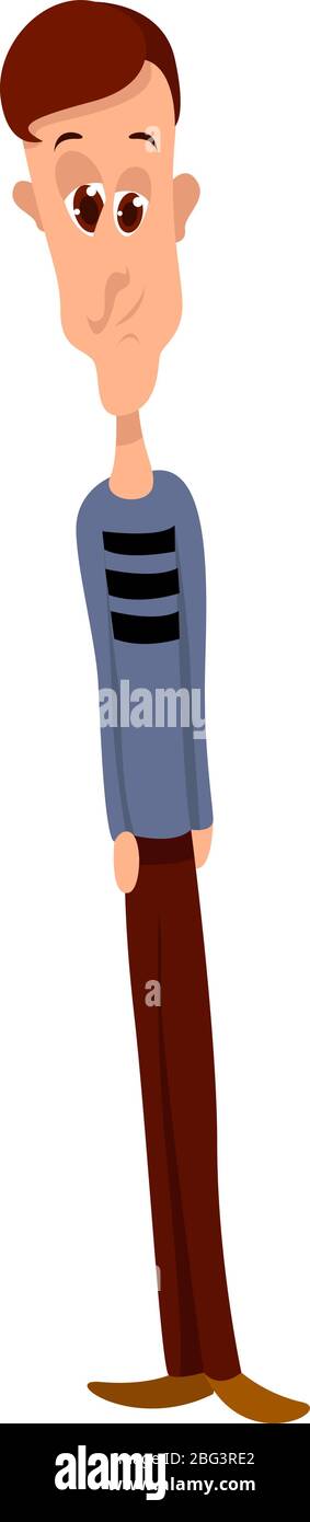 Tin and tall guy, illustration, vector on white background Stock Vector ...