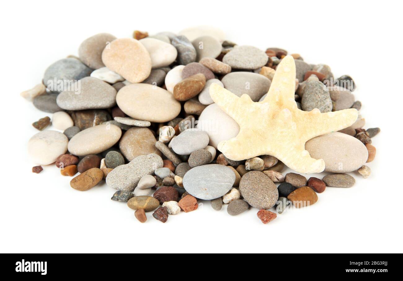 Sea stones isolated on white Stock Photo - Alamy