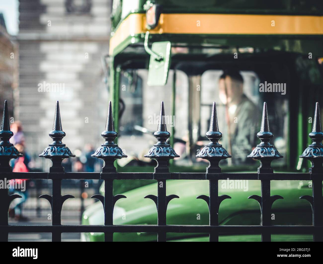 Man driving a double decker bus, London, England, UK Stock Photo - Alamy