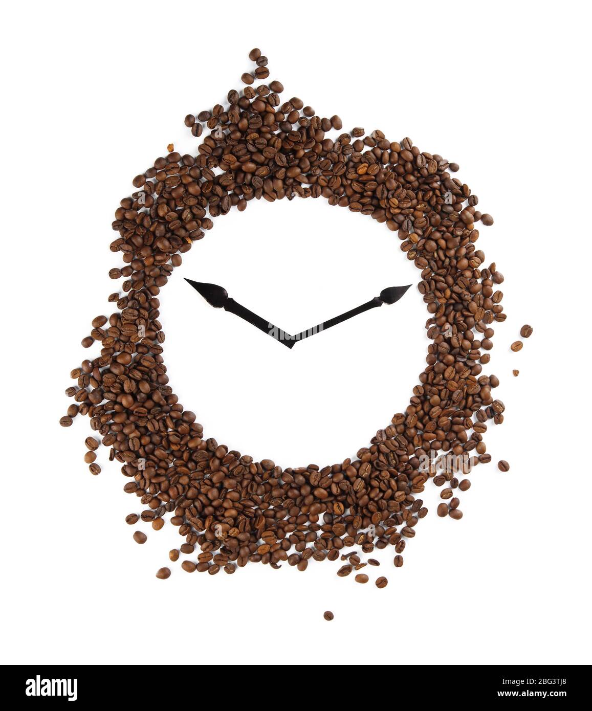 Wall clock of coffee beans isolated on white Stock Photo - Alamy