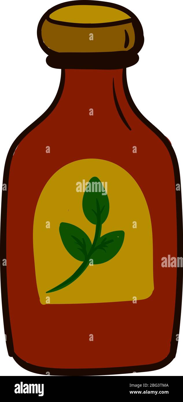 Liquid medicine in bottle, illustration, vector on white background ...