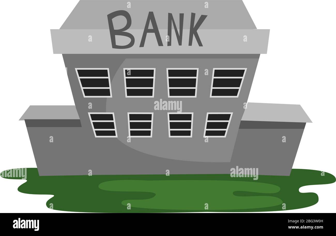Big bank, illustration, vector on white background Stock Vector Image ...