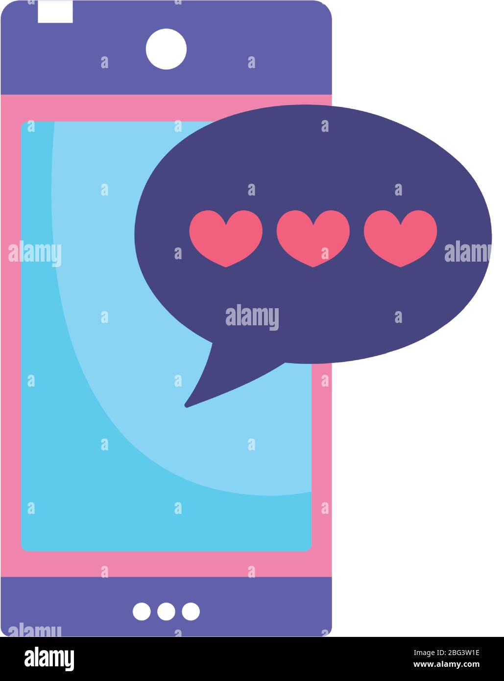 smartphone device chat message speech bubble cartoon vector ...