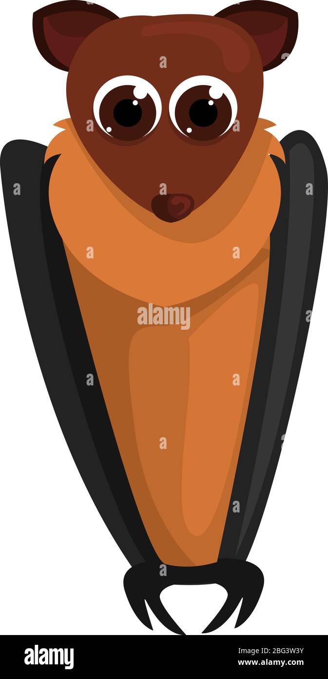 Flying bat, illustration, vector on white background Stock Vector Image ...