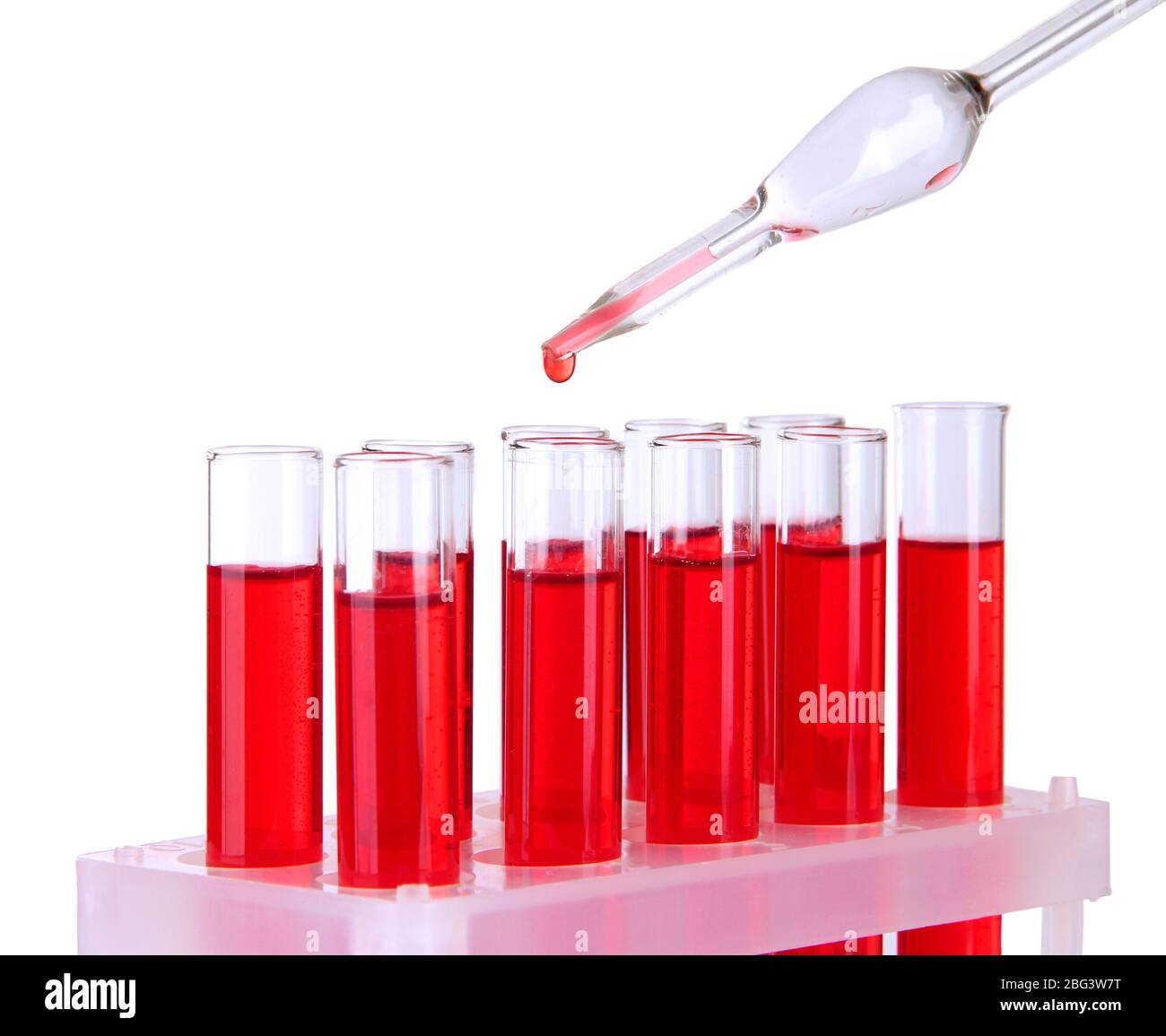 Test tubes in laboratory isolated on white Stock Photo - Alamy