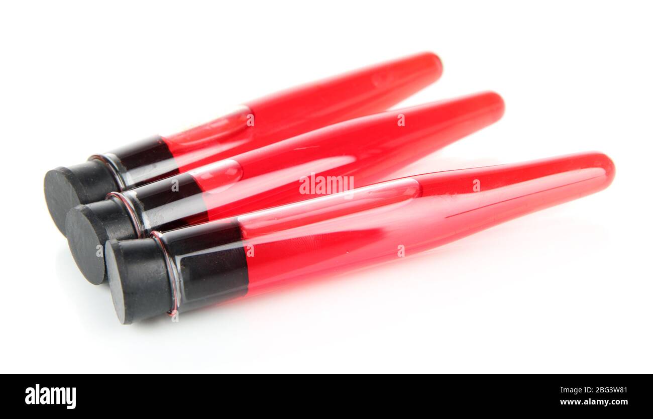 Test tubes in laboratory isolated on white Stock Photo - Alamy