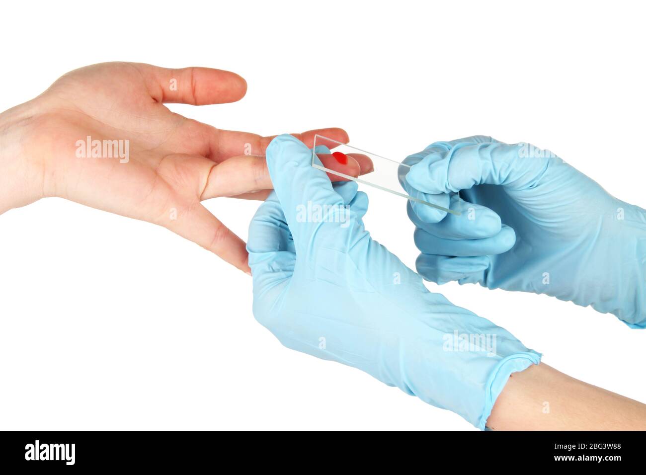 Test tubes with blood in hand isolated on white Stock Photo - Alamy