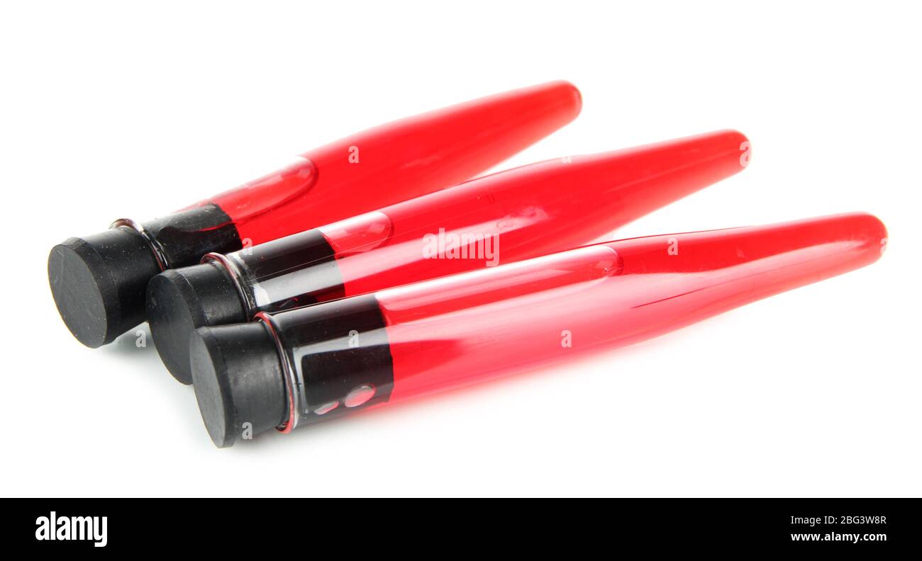 Test tubes in laboratory isolated on white Stock Photo - Alamy