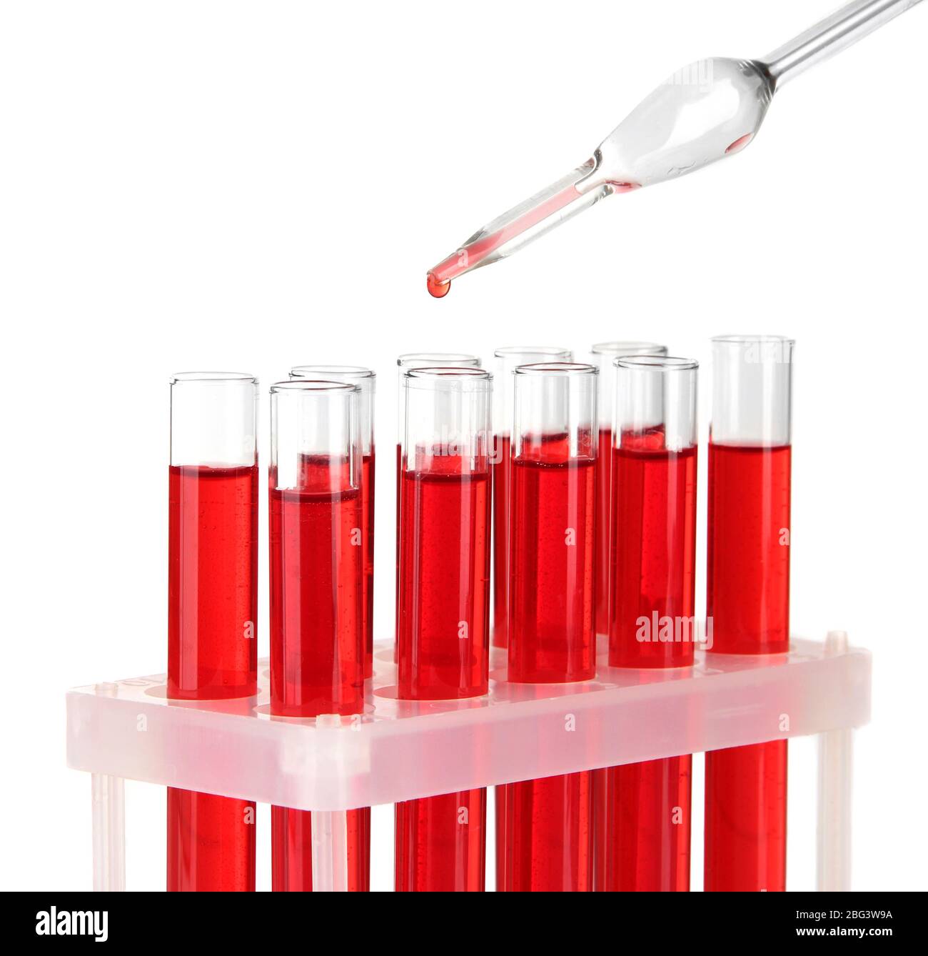 Test tubes in laboratory isolated on white Stock Photo - Alamy