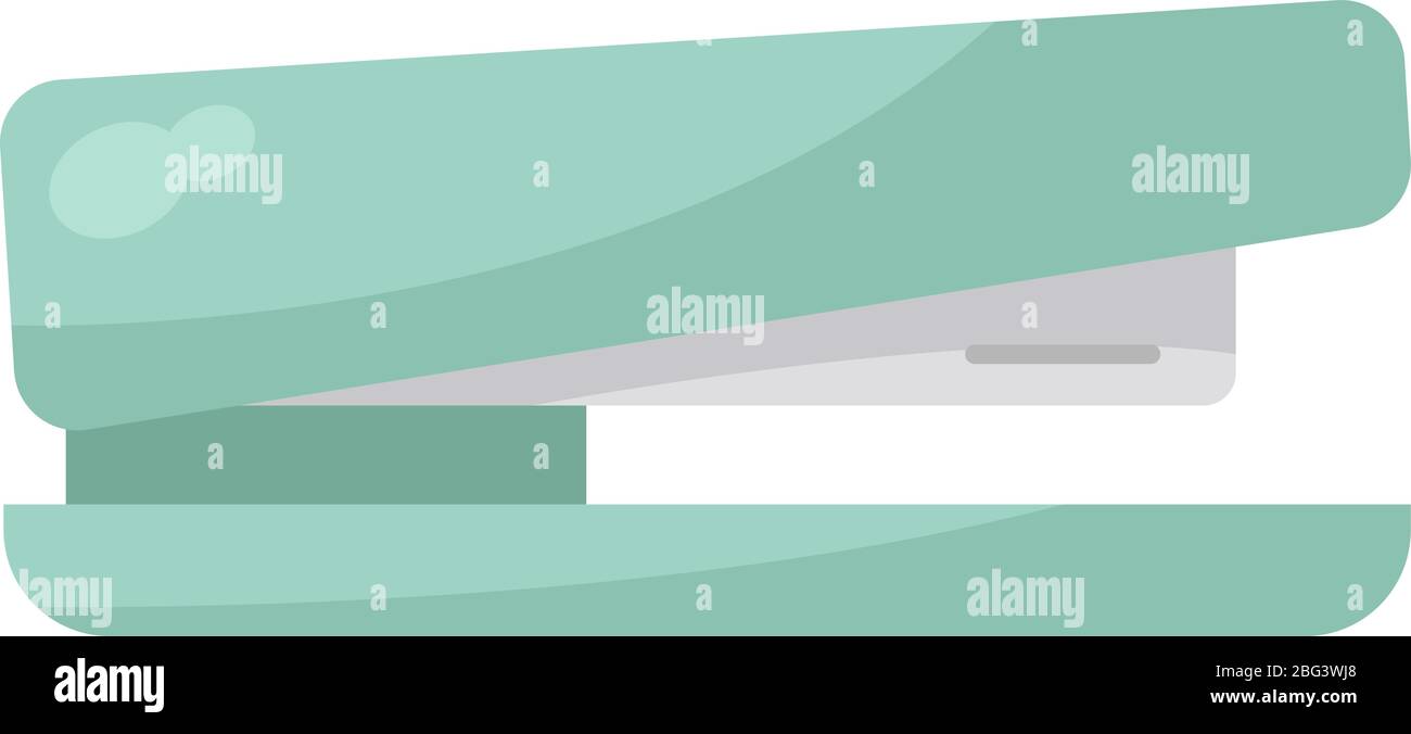 Light blue stapler, illustration, vector on white background Stock ...