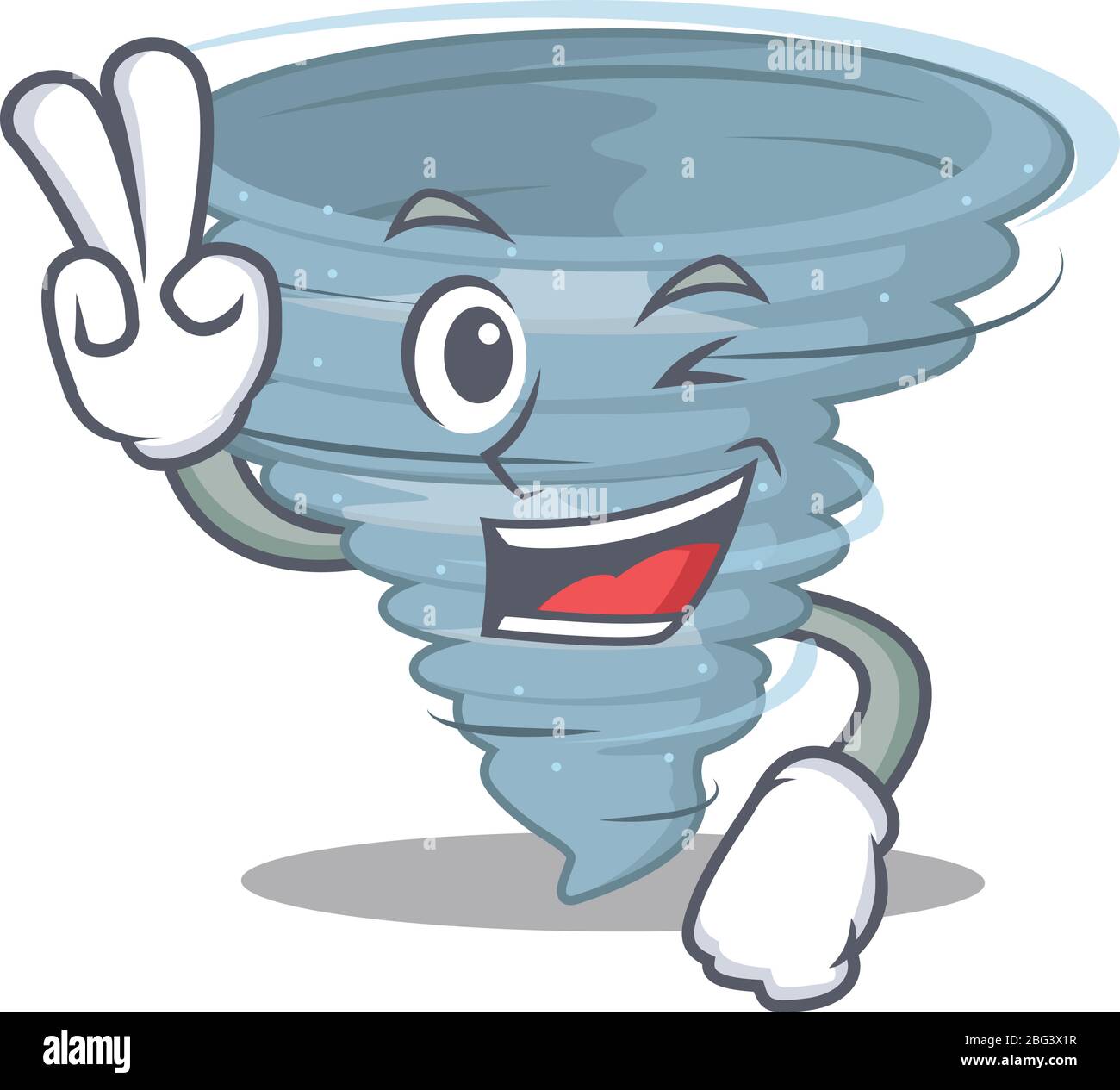 Happy tornado cartoon design concept with two fingers Stock Vector ...