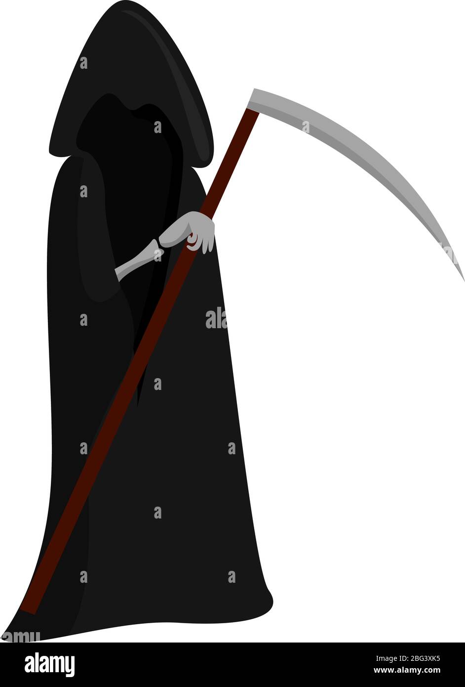 Grim reaper, illustration, vector on white background Stock Vector ...