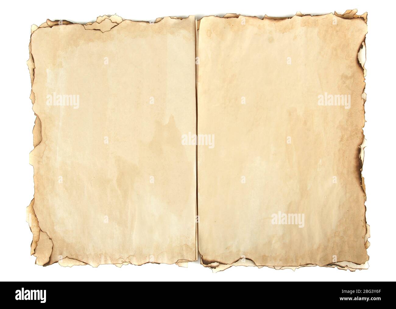 Old paper isolated on white Stock Photo - Alamy
