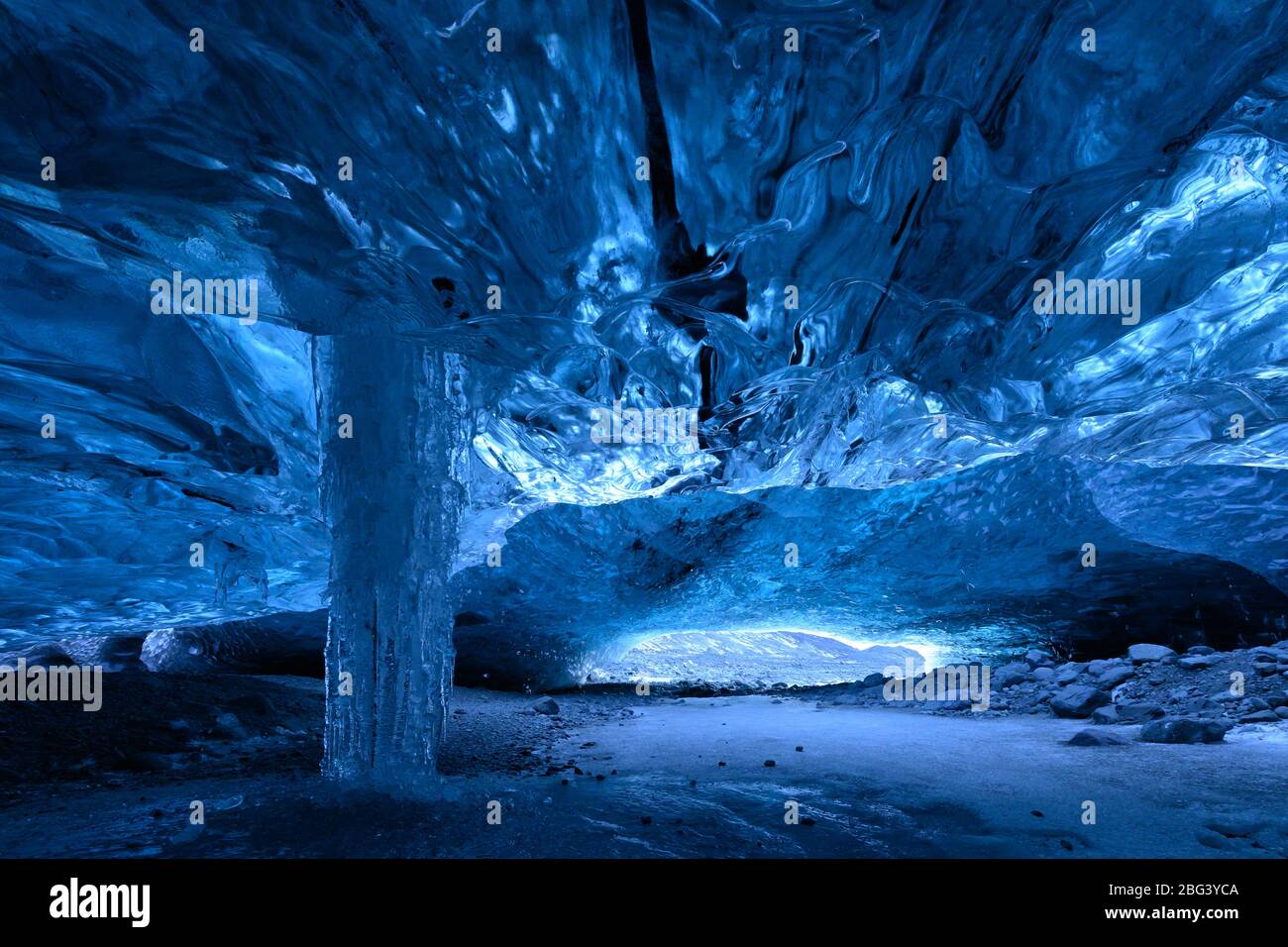Frozen ice cave, Iceland Stock Photo - Alamy