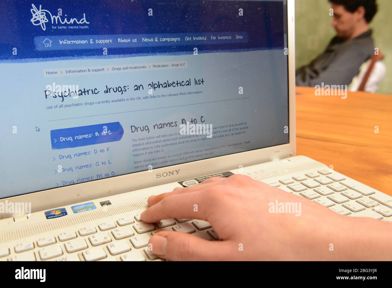 A person searches the mind.org.uk website to find information on mental ...