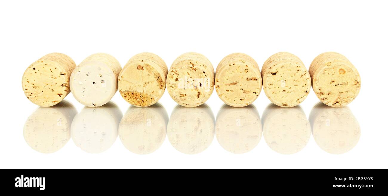 Wine corks isolated on white Stock Photo - Alamy