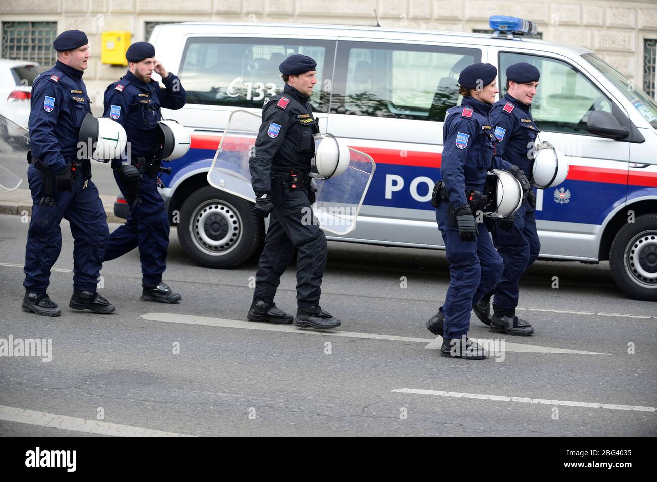 Vienna, Austria. Archive image from April 13, 2019. Austrian police ...
