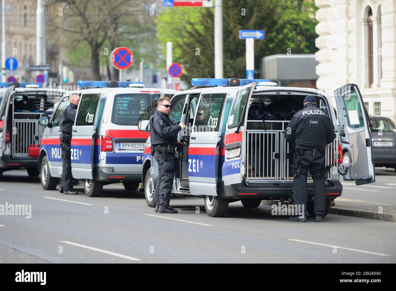 Vienna, Austria. Archive image from April 13, 2019. Austrian police ...