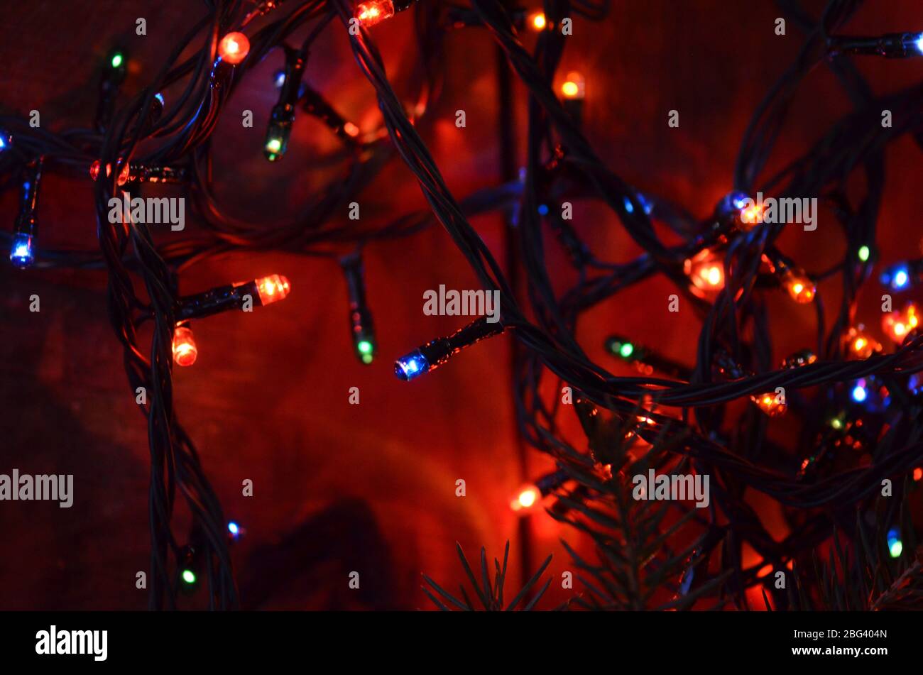 Colorful Christmas lights background. Glowing Christmas lights Stock ...