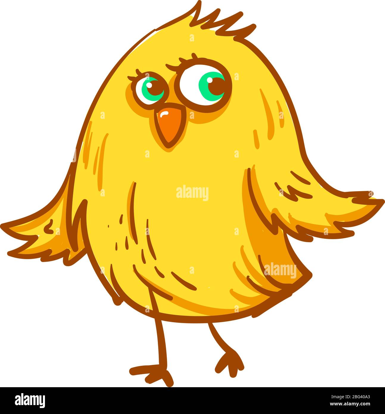Scared chick, illustration, vector on white background Stock Vector ...