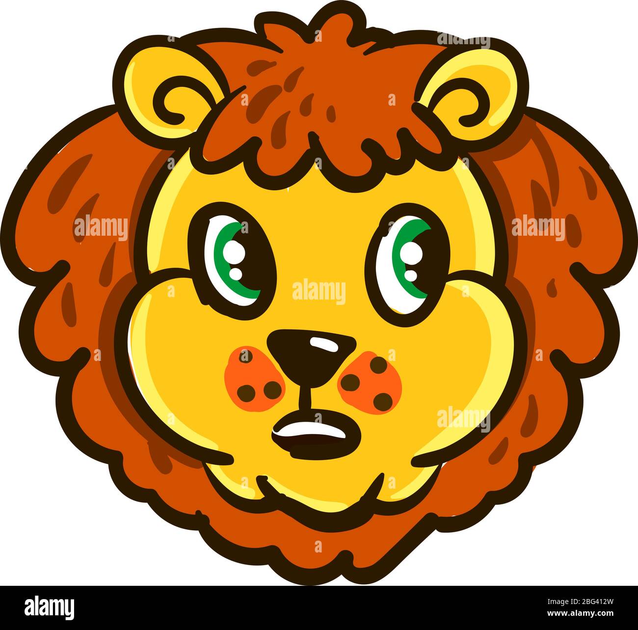 Scared lion, illustration, vector on white background Stock Vector Image & Art - Alamy