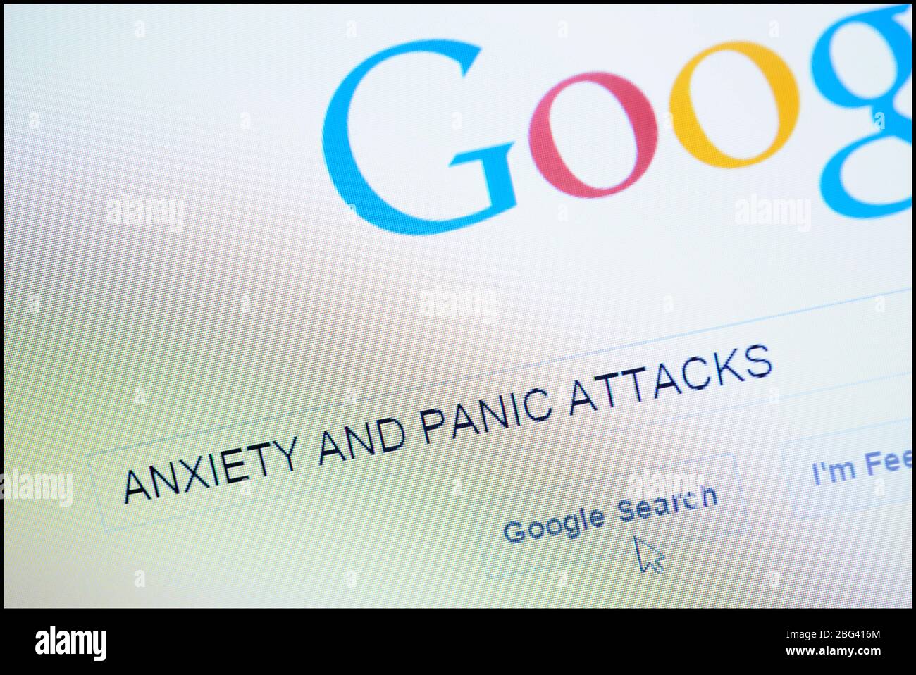 Anxiety and Panic Attacks Typed into search bar on Google homepage ...