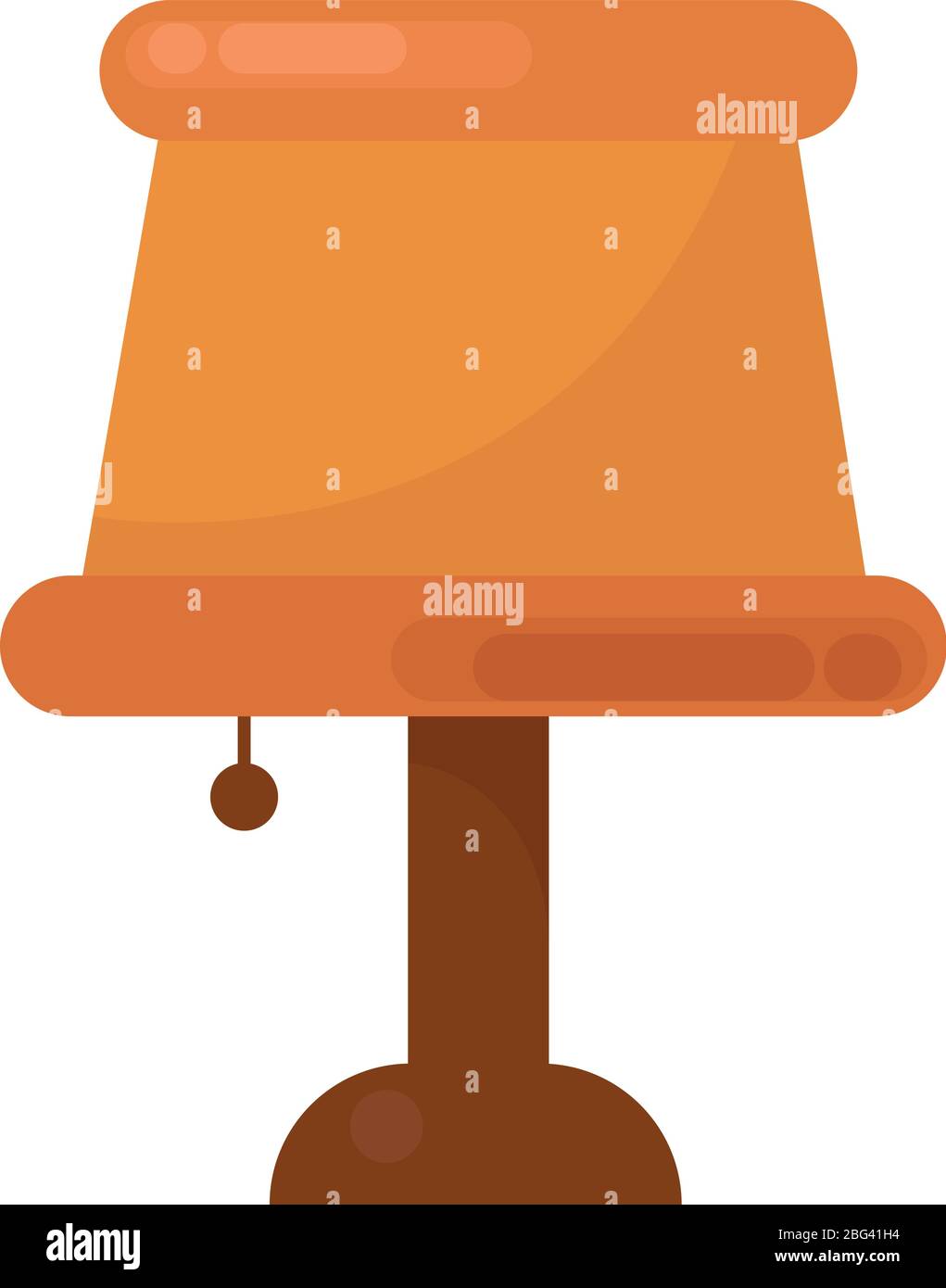 Orange table lamp, illustration, vector on white background Stock ...